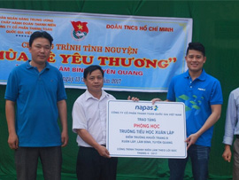 NAPAS XÓA LỚP HỌC TẠM, XÂY MỚI 02 LỚP HỌC CHO TRẺ EM MIÊN NÚI TUYÊN QUANG